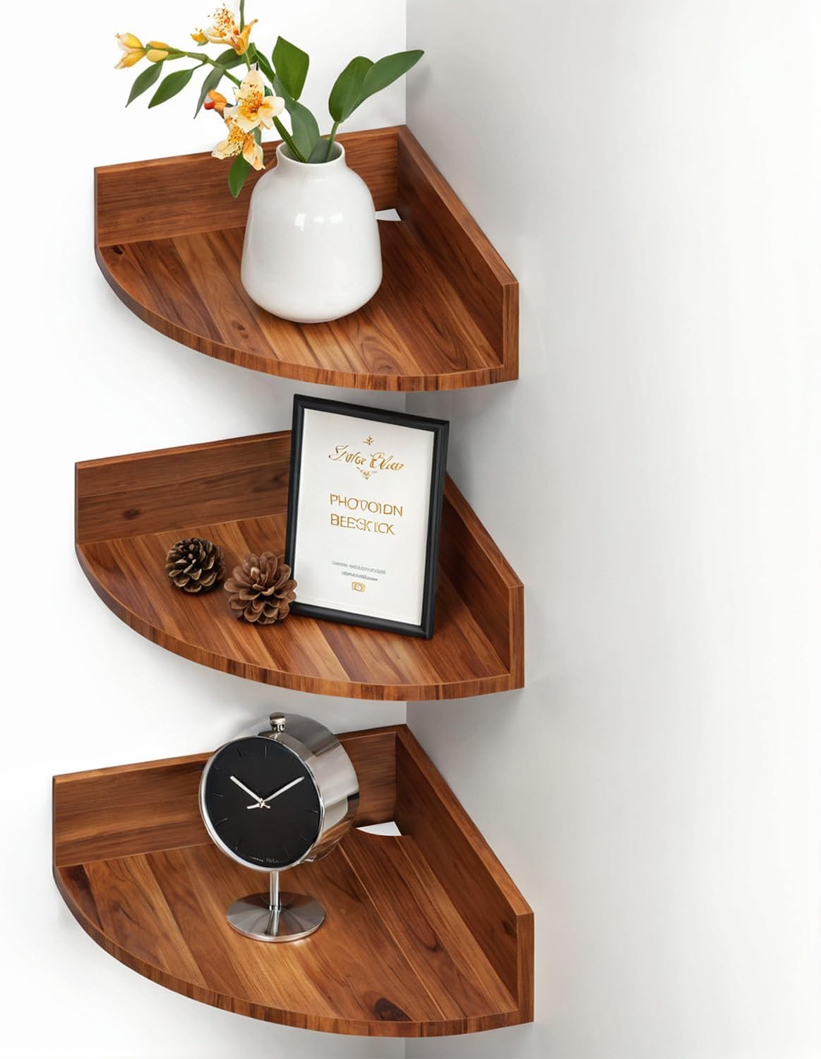 Amazon.com: Corner Shelf, Greenco Modern Design 2 Tier Floating Shelves ...