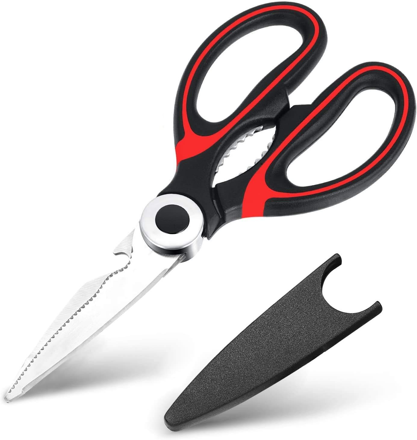 Fiskars Kitchen Scissors, Total Length: 18 cm, Steel/Synthetic Material ...