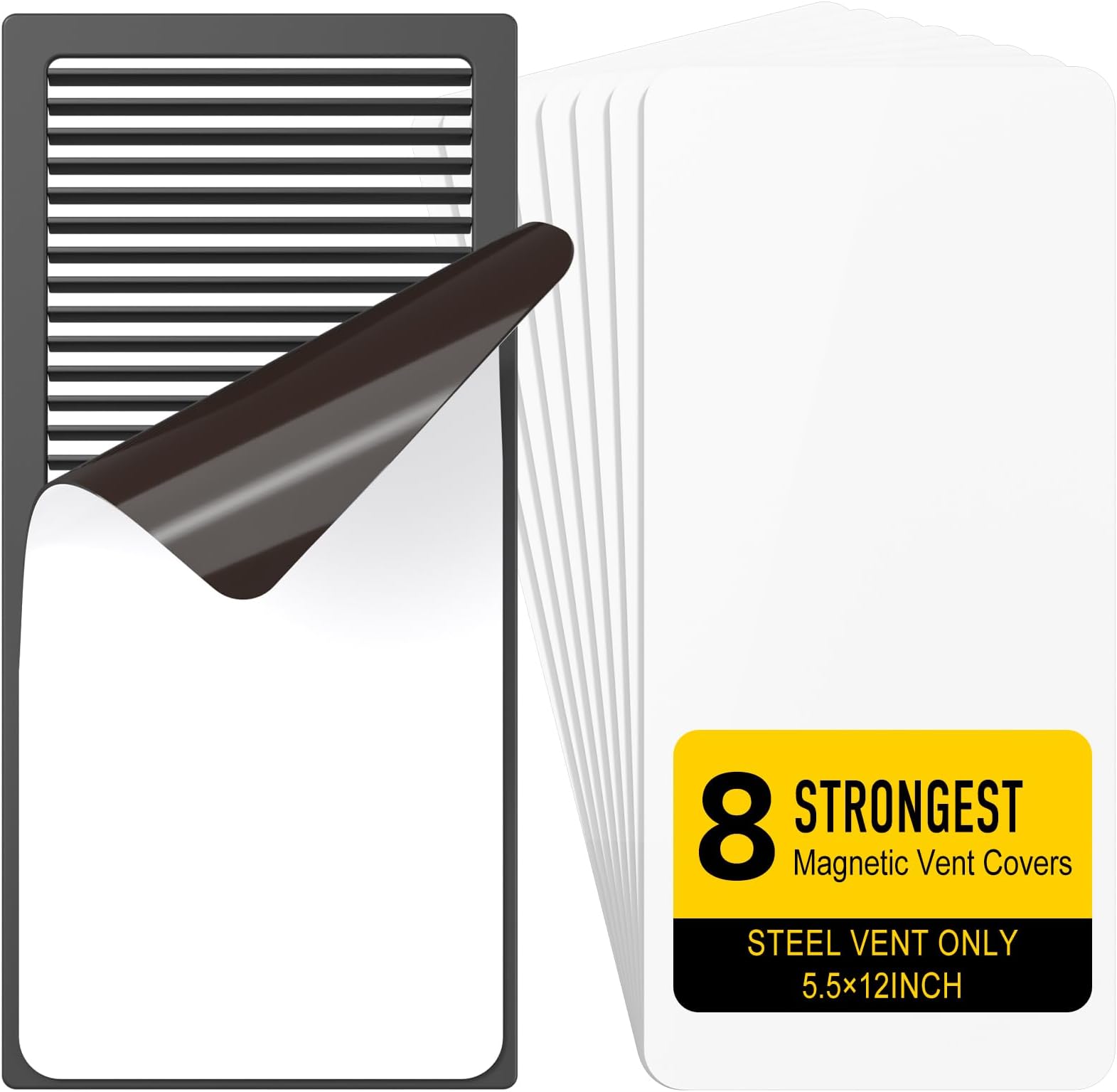 HOXHA 8 Pack Strongest Magnetic Vent Covers, 5.5” × 12” Vent Cover ...