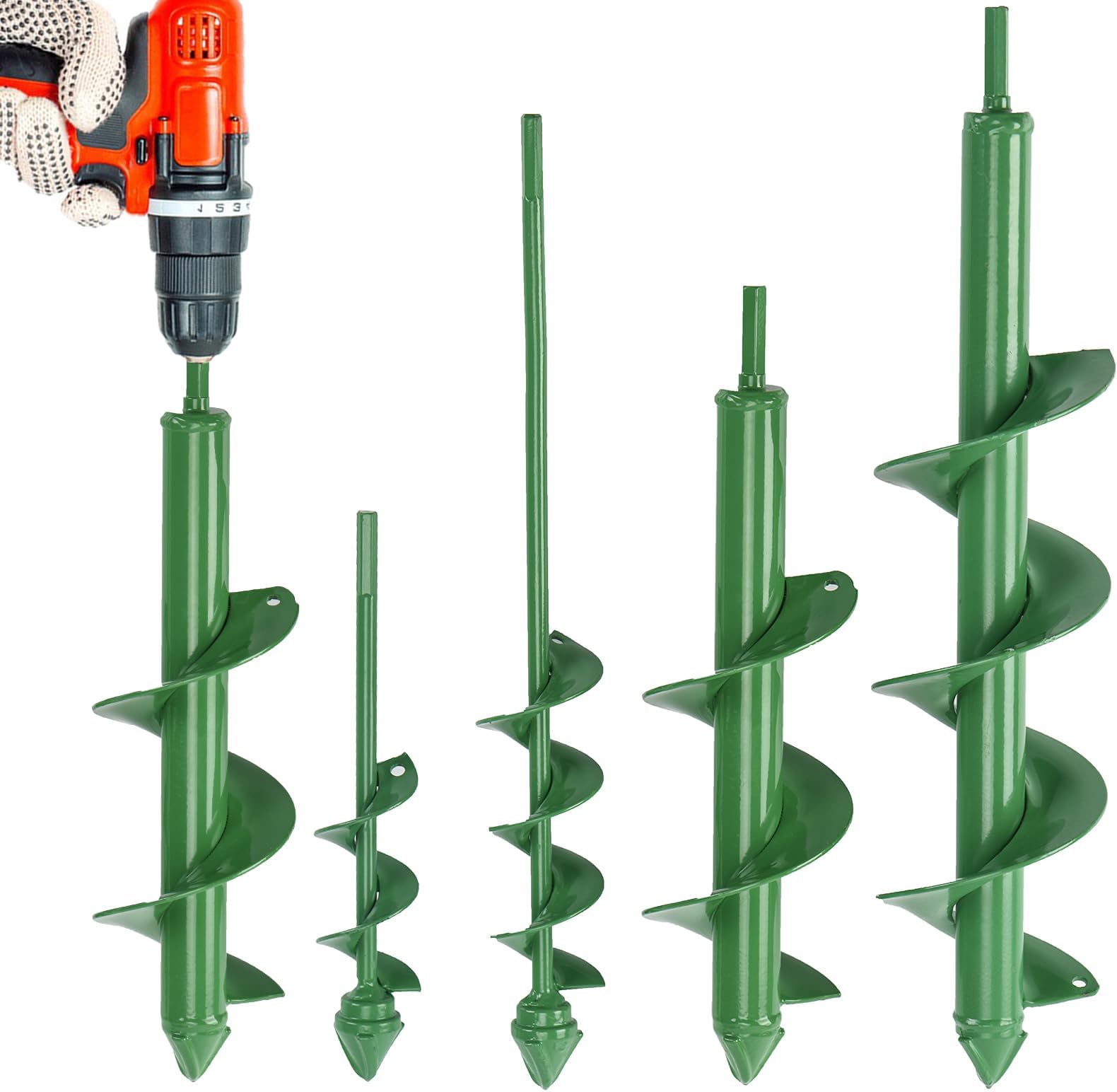 Amazon.com : Jayzod Auger Drill bit for Planting 1.6x8.7& 4x12 Garden ...