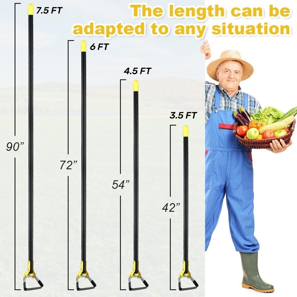 Snapklik.com : Ihomepark Adjustable Heavy-Duty Garden Hula Hoes, Long ...