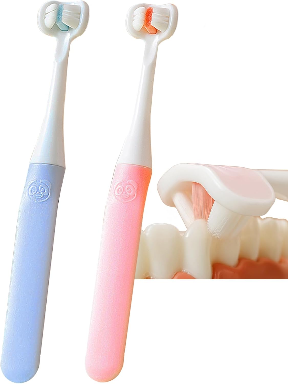 Amazon.com : FOREVIVE 2PCS 3 Sided Toothbrush Kids Autism Toothbrush ...