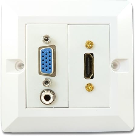 C4A® HDMI Wall Plate With USB 3.5mm Jack and VGA/Easy Connect Faceplate ...
