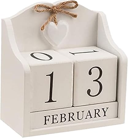 Perpetual Calendars, Rustic Wooden Calendar Blocks, Month Date Display ...