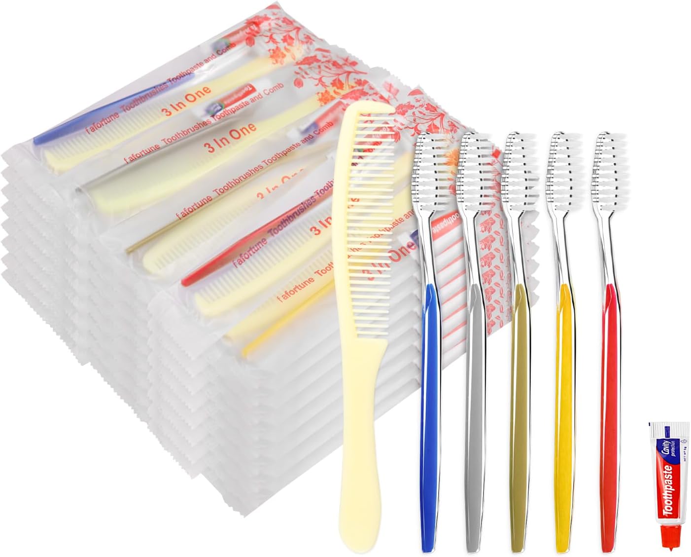 Amazon.com : 20 Pack Disposable Toothbrushes with Toothpaste and Comb ...