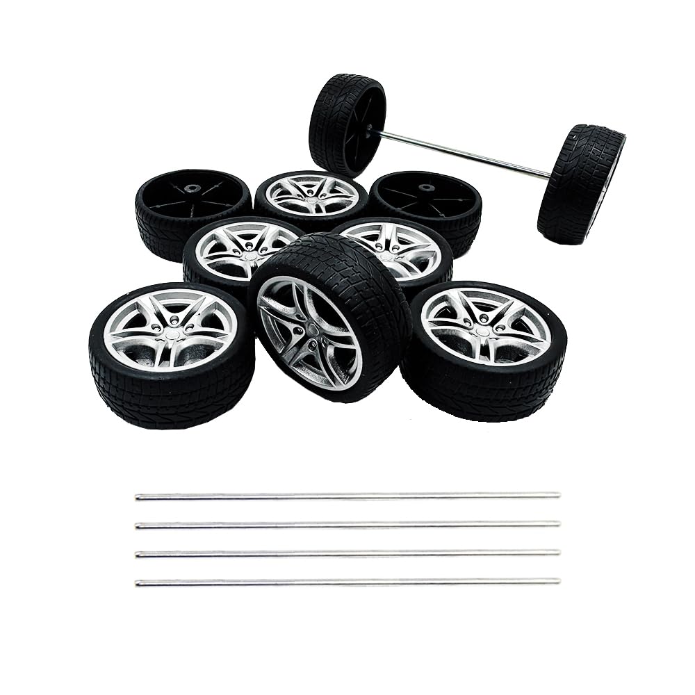 Amazon.com: 10PCS Toy Car Wheel 48mm Toy Car Rubber Tire Wheels with ...