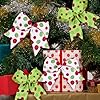 Amazon.com: 4 Rolls Christmas Ribbons Polka Dot Ribbon Wired Glitter ...
