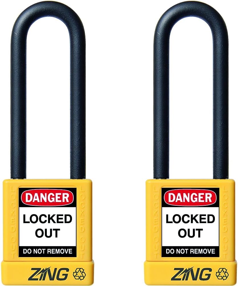 ZING 7054 RecycLock Safety Padlock, Keyed Different, 3" Shackle, 1-3/4 ...