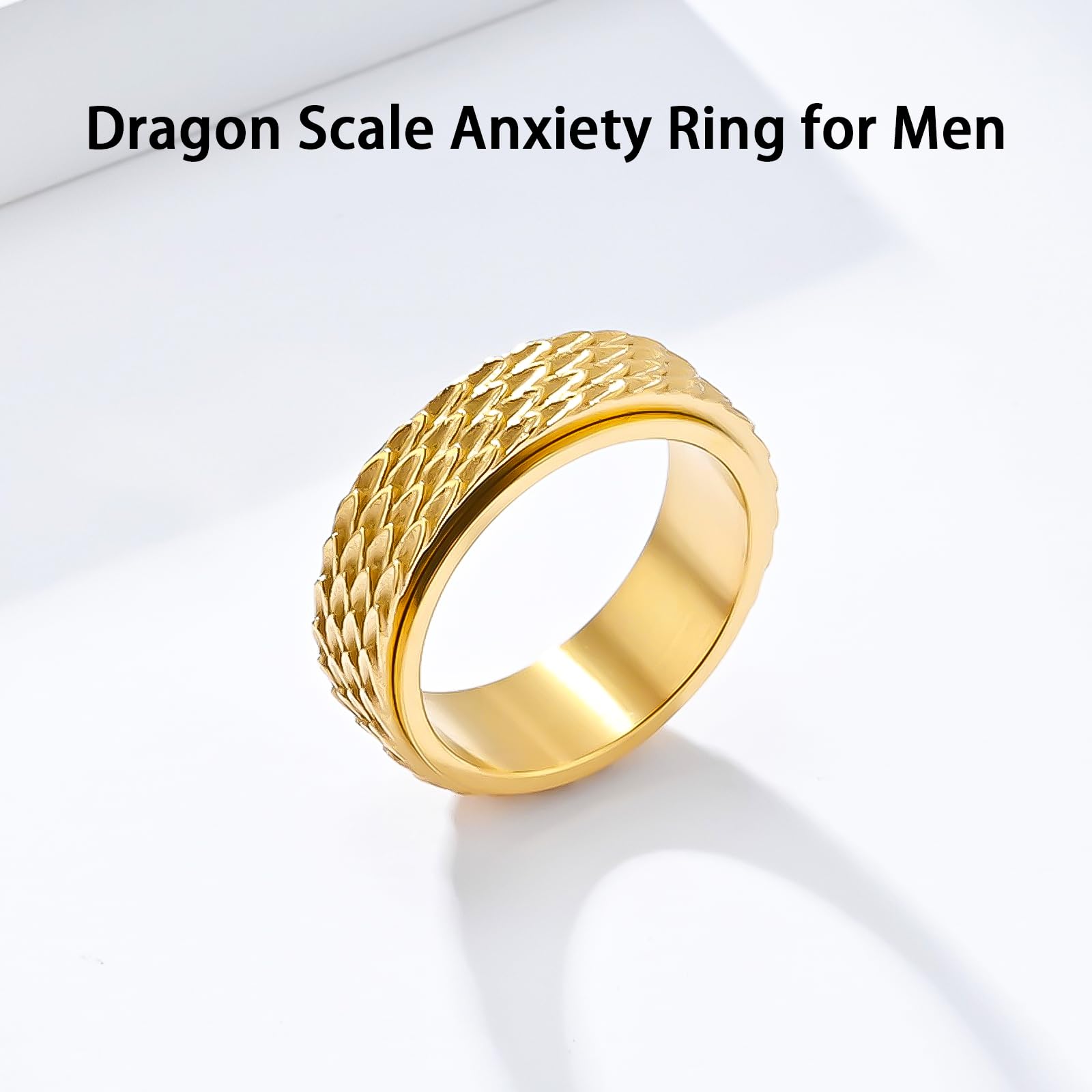 Snapklik.com : Dragon Scale Anxiety Ring For Men Cool Stainless Steel ...