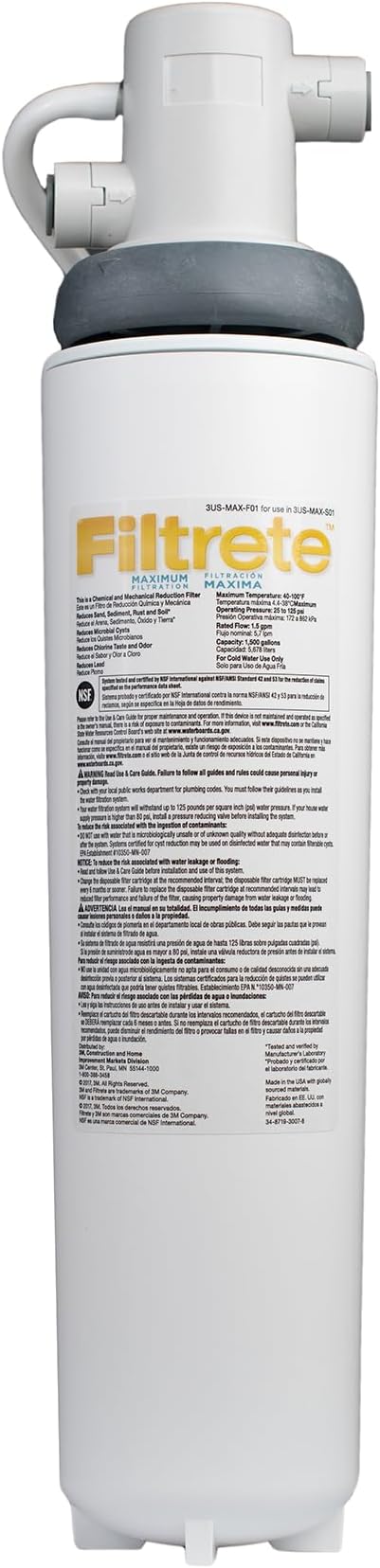 Amazon.com: Filtrete Maximum Under Sink Water Filtration System 3US-MAX ...