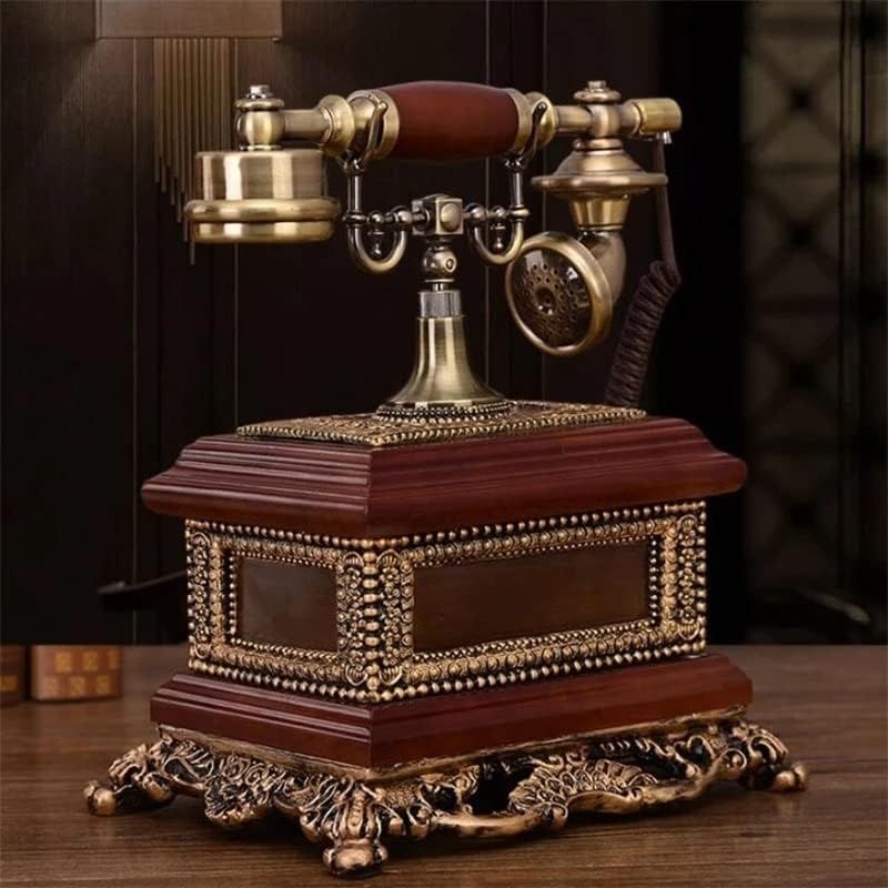 ZSEDP - Teléfono fijo rectangular para el hogar, madera maciza, luz de ...