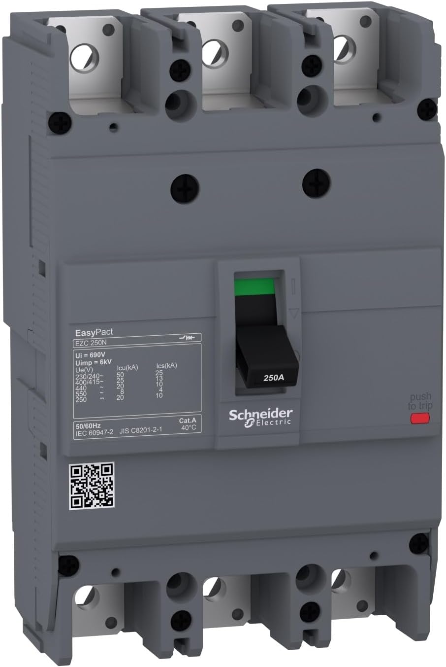 Schneider Electric 200A EasyPact MG EZC250 25kA 415V 3P Circuit Breaker ...