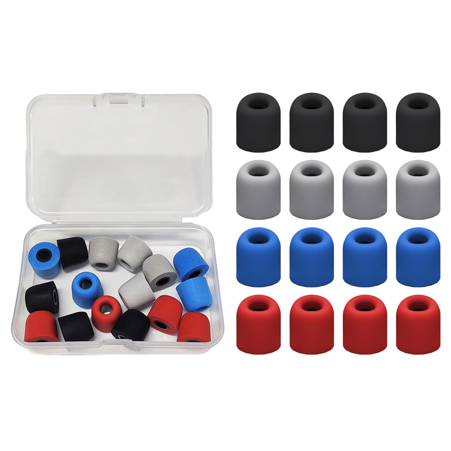 16 Pieces of Memory Foam Ear Caps, With 1 Storage Box, Replacement Ear ...