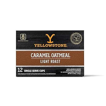 Amazon.com: Yellowstone Caramel Oatmeal Light Roast Coffee, Single ...