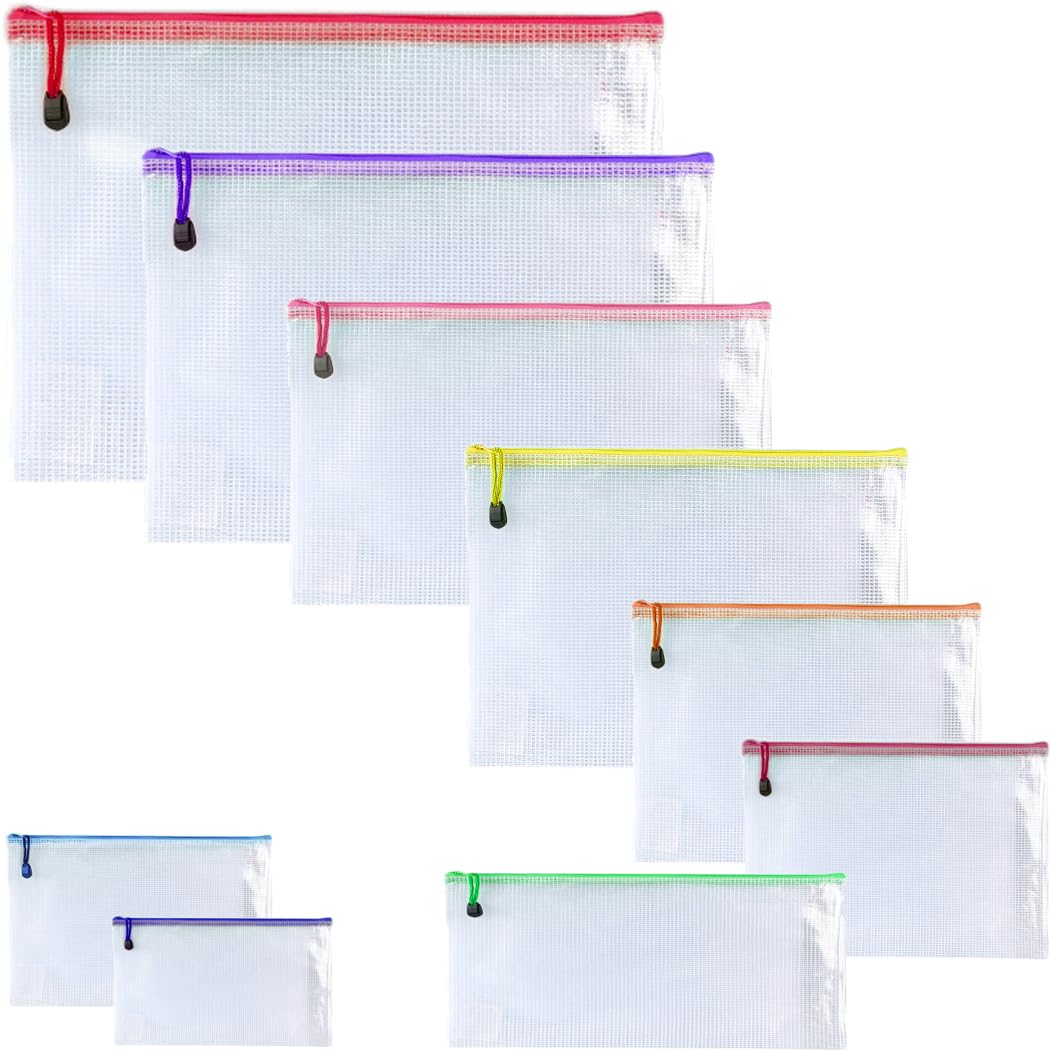 Amazon.com: Oaimyy-Multisize Mesh Zipper Pouch Bag, Multicolor Zipper ...