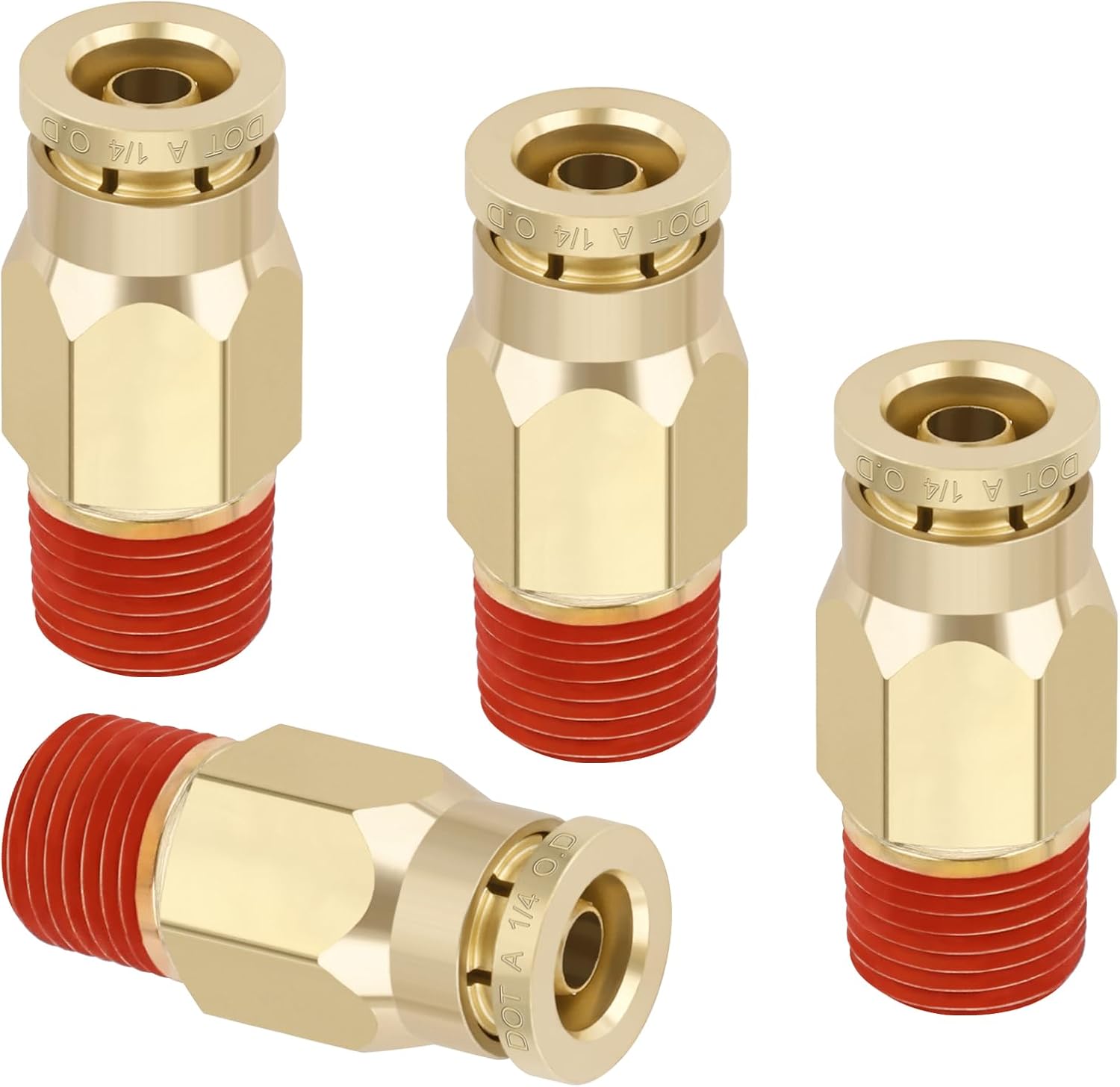 Boeray 1/4" Quick Push to Connect Fittings Brass Union Straight Joint ...