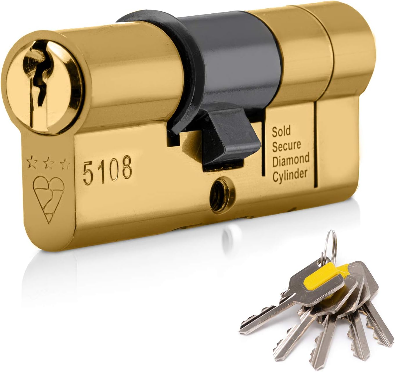 Yale Anti-Bump Euro Cylinder Polished Brass 45/50 (95mm Overall) Lock ...