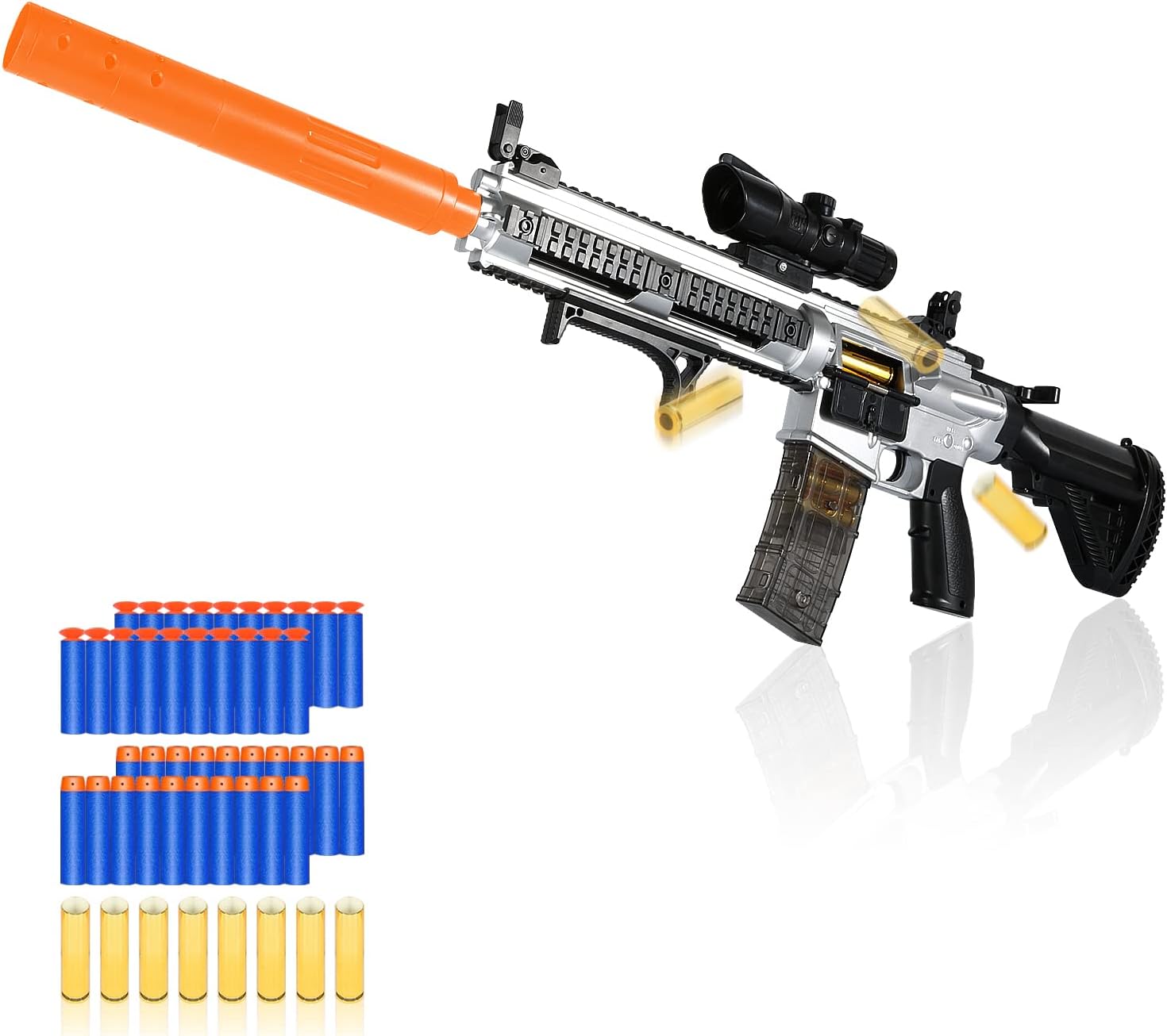 Amazon.com: M416 Toy Rifle Gun,Toy Foam Blasters Shell Ejecting Soft ...