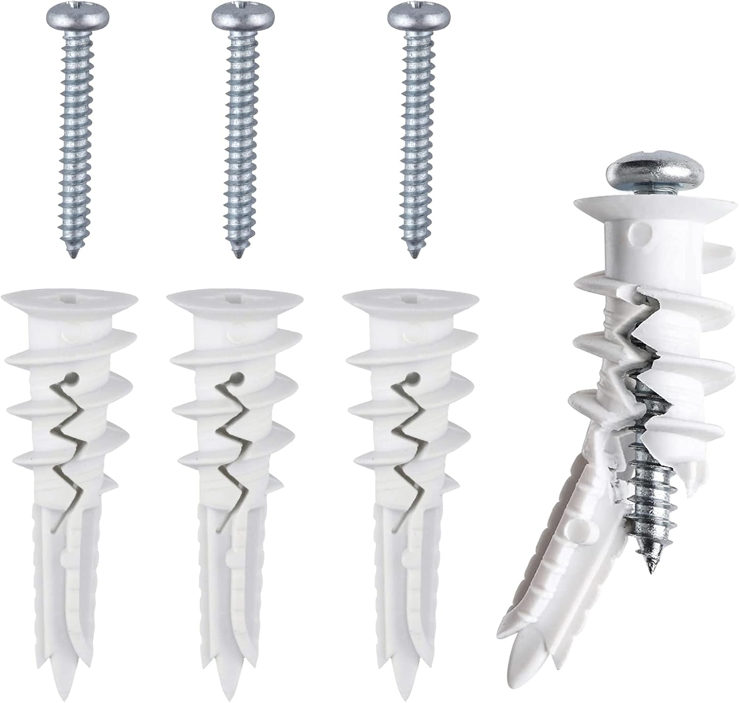 Self-Drilling Drywall Anchors and Screws Kit, 40 Pcs Plastic Drywall ...