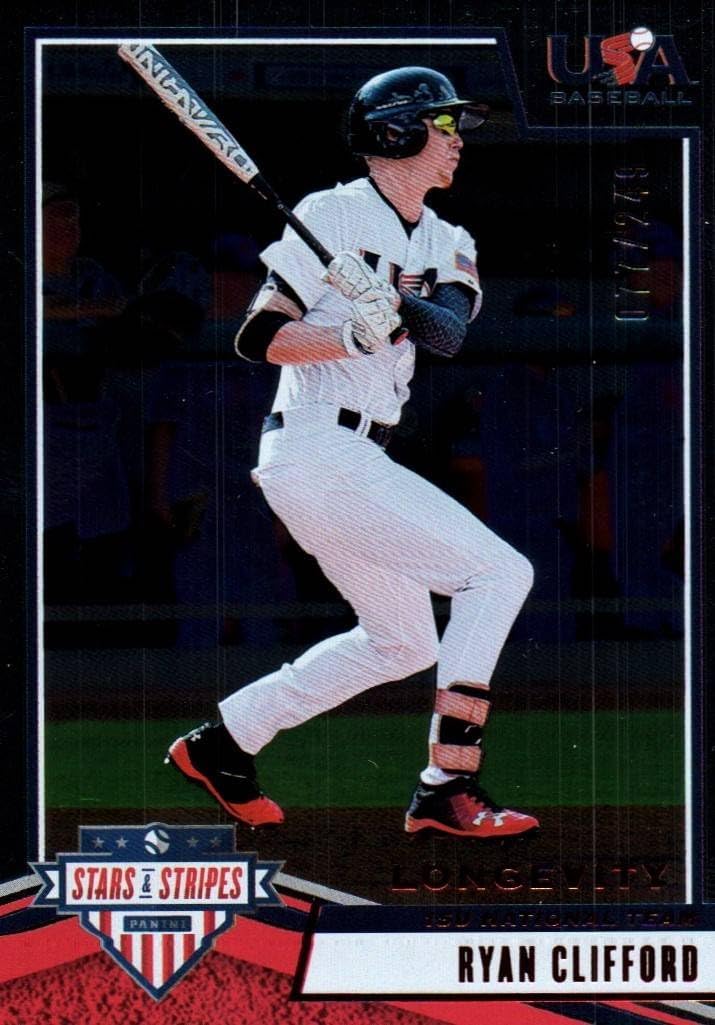 Amazon.com: Ryan Clifford Stars & Stripes Longevity Red Parallel Serial ...