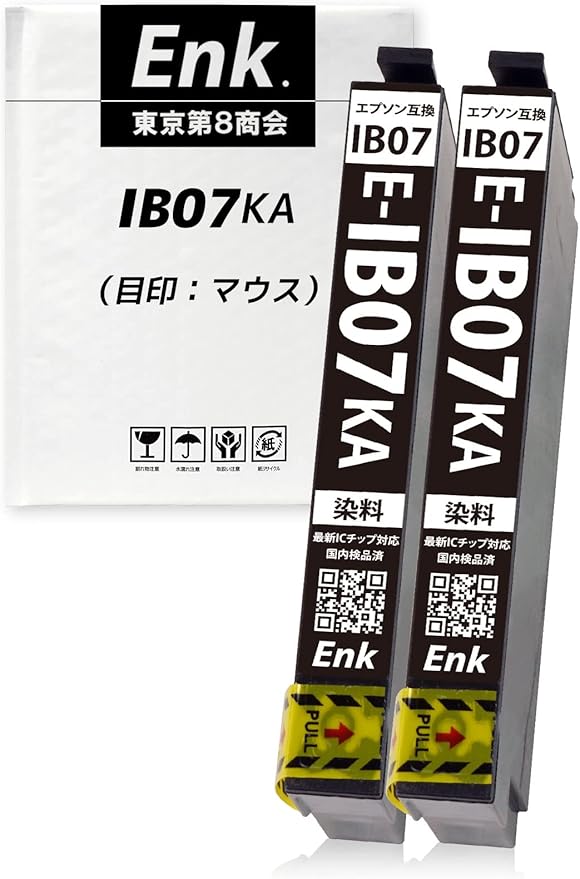 Amazon.co.jp: 【Enk】製 IB07KA エプソン用 互換インク 互換インクカートリッジ 目印： マウス 残量表示あり 最新ICチップ搭載 国内梱包検品済み QRコード読み取り型 ...