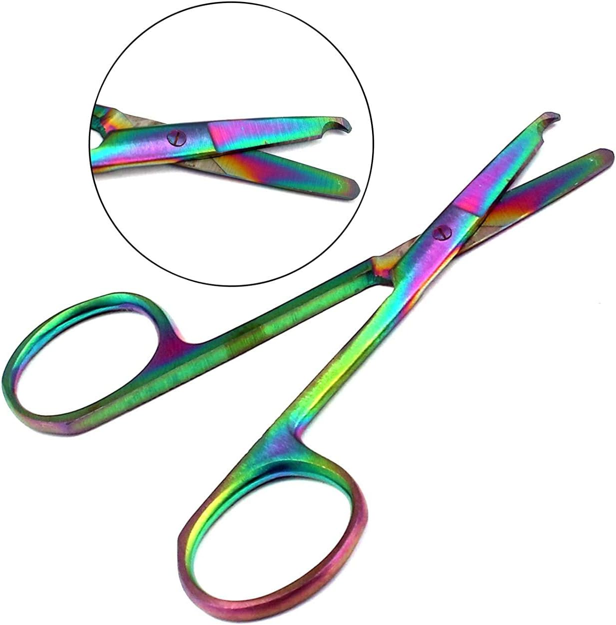 Amazon.com: DDP MULTI TITANIUM COLOR RAINBOW STITCH SCISSORS 3.5 ...