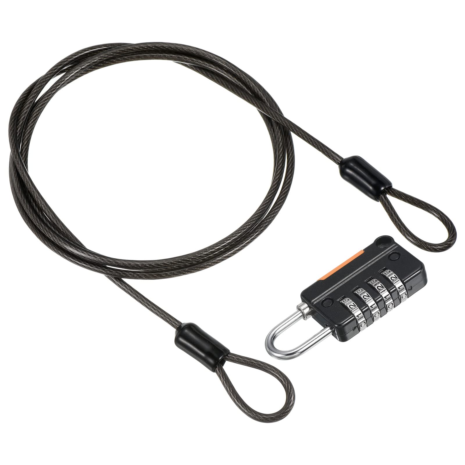 PATIKIL Security Steel Cable with 4 Digit Combination Lock, 3Ft Coated ...