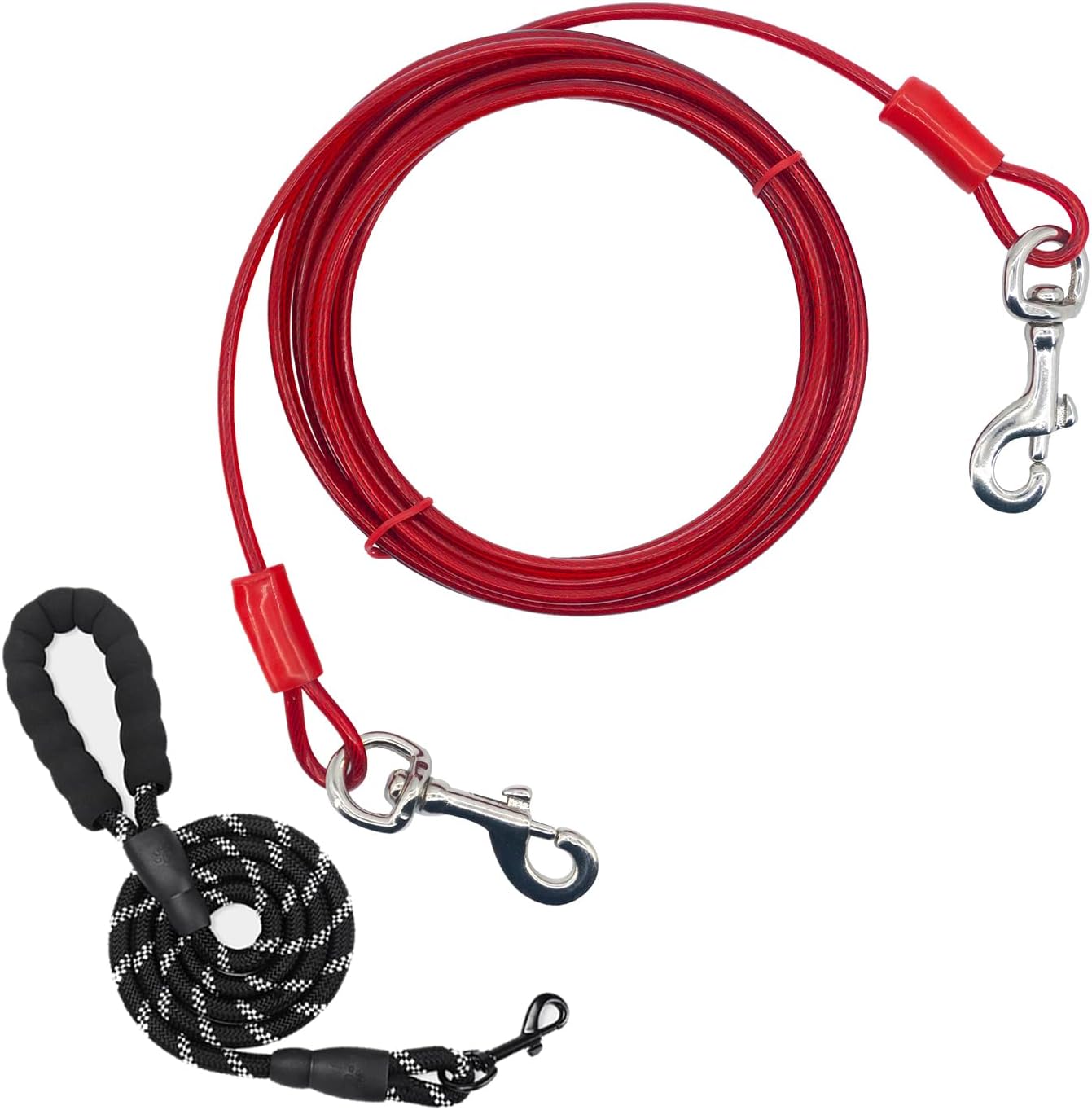 Amazon.com : NERGOUZI Dog Tie Out Cable，10/15Ft Dog Leads for Yard ...