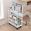 Amazon.com: Movable Bookcase with Wheels, 5-Layer Open Metal ...