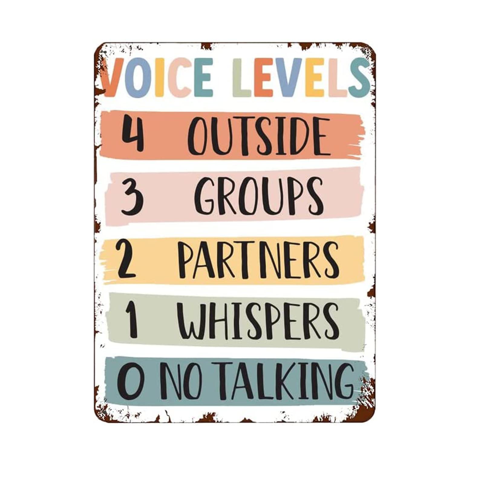 Amazon.com: JINHEQIAO Voice Level Chart, 12x8Inch Metal Signage ...