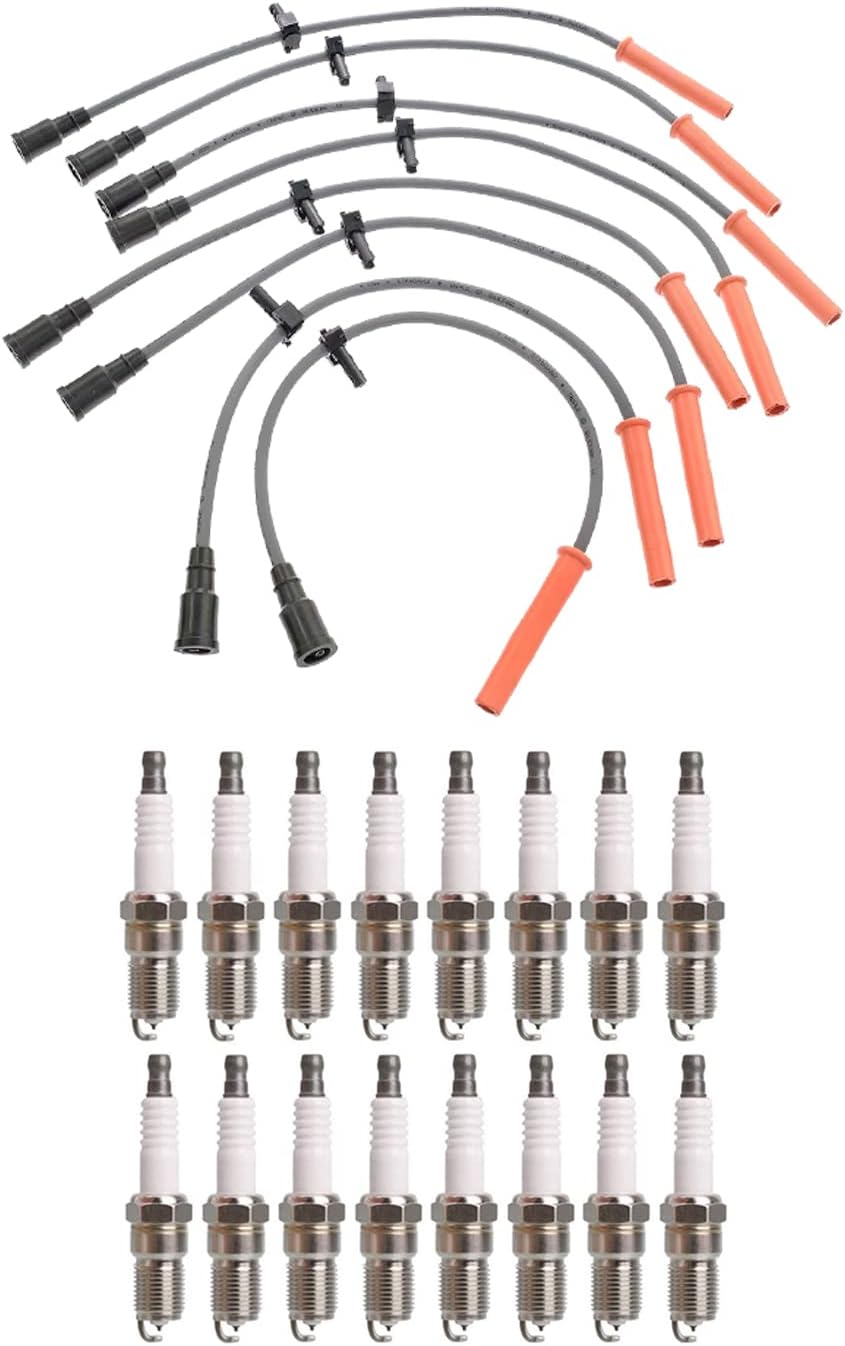 Amazon.com: ENA Set of 16 Platinum Spark Plug with Wire Set Compatible ...