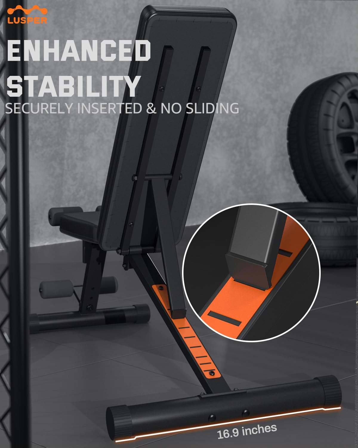 Snapklik.com : Lusper Adjustable Weight Bench Foldable - 600 Lb Stable ...