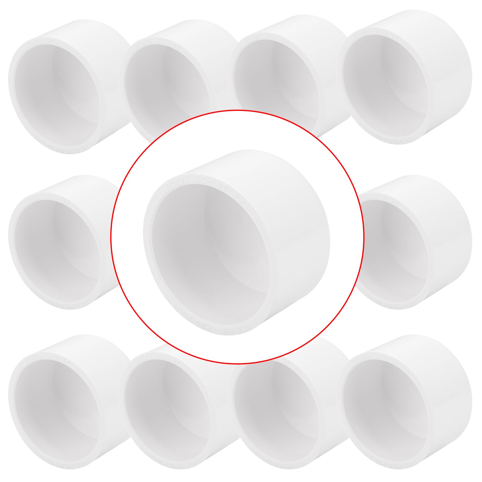 Snapklik 10 Pack 1 1 2 PVC Pipe End Cap Fitting Schedule 40