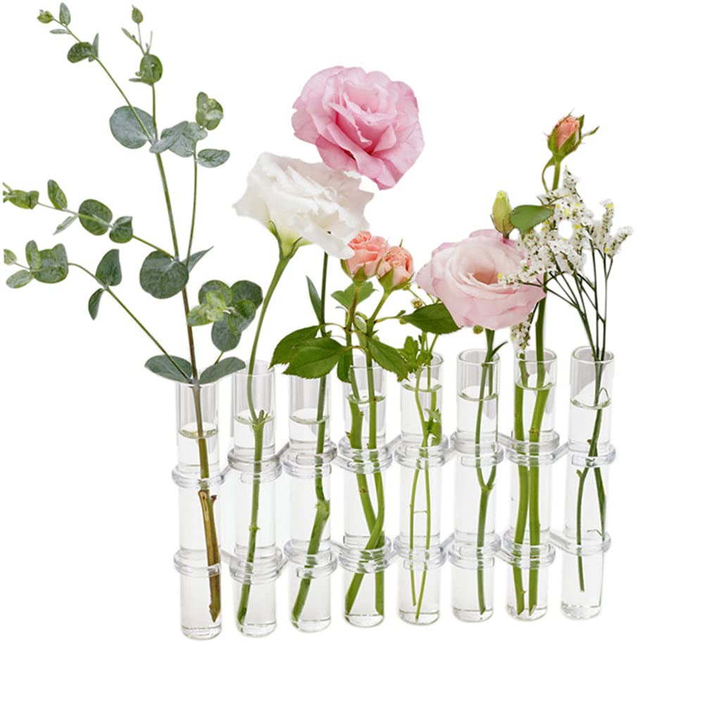 Amazon.com: Radefasun Hinged Flower Vases with 8 Test Tubes Glass ...