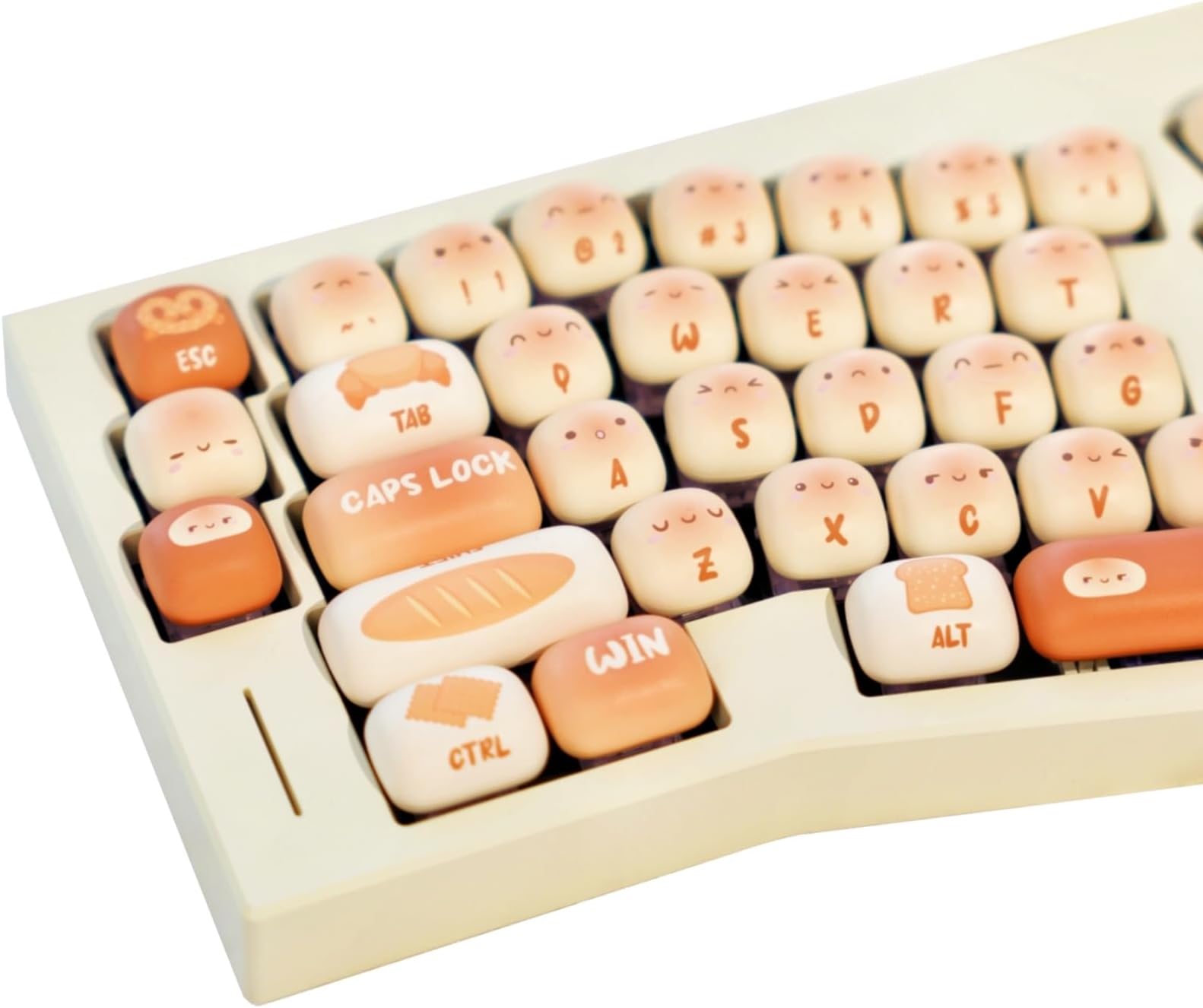 Amazon.com: ULTRAEQUIP Bun Shape Keycaps - 138-Key Cute Pastel Bread ...