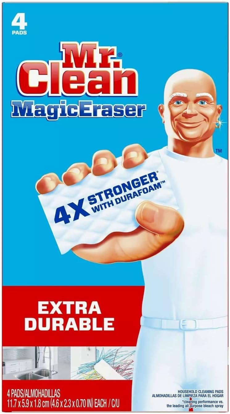 Amazon.com: Mr. Clean Magic Eraser, Extra Power, 4 Pads (Pack of 2 ...