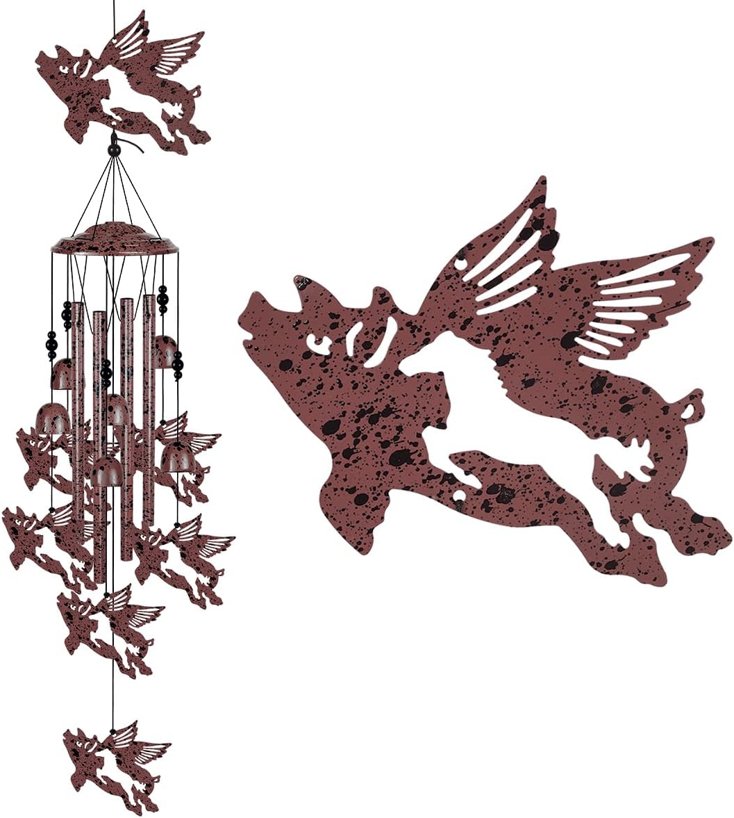 Amazon.com : Outdoor Flying Pigs Wind Chimes Decoration, Blessing Wind ...