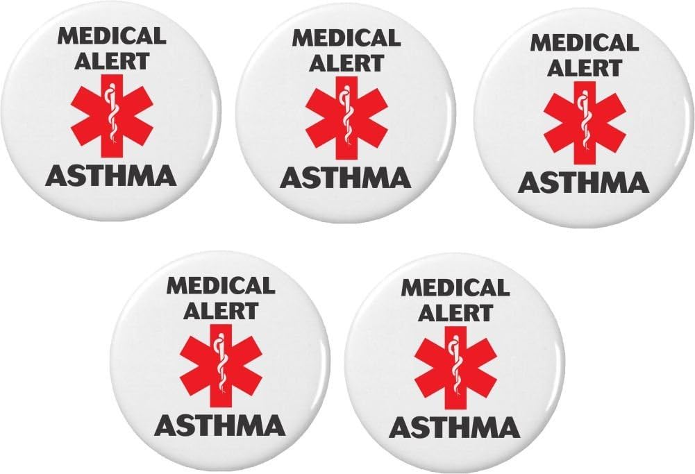 Amazon.com: QTY 5 Medical Alert ASTHMA 2.25” Large Magnets Emergency ...