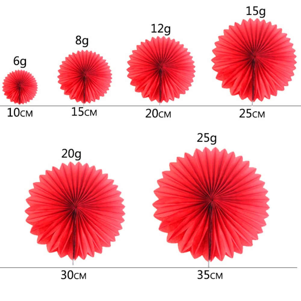 Ceiling Decorations Party Hanging Paper Fans Set, Red Round Pattern ...