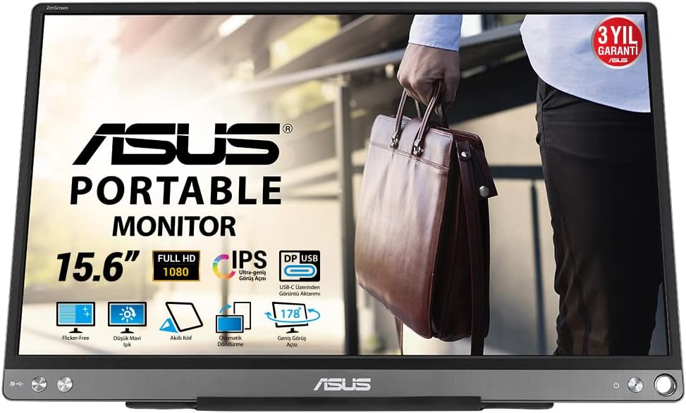 ASUS ZenScreen MB16ACE 15.6” Portable USB Type-C Monitor Full HD (1920 ...
