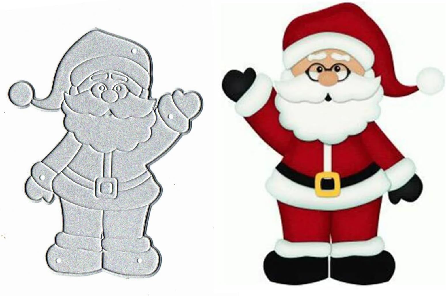 Amazon.com: Christmas Santa Claus Metal Die Cuts,Merry Christmas Snow ...
