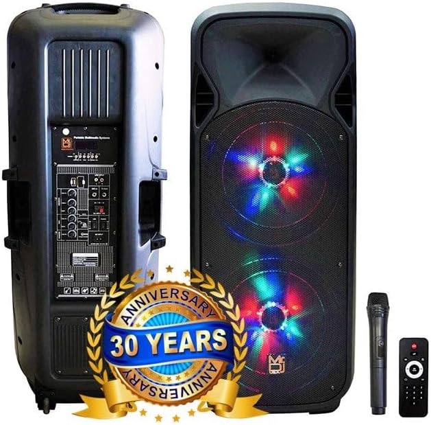 Amazon.com: MR DJ AFTERPARTY Dual 15" Bluetooth SpeakerDual 15" Battery ...