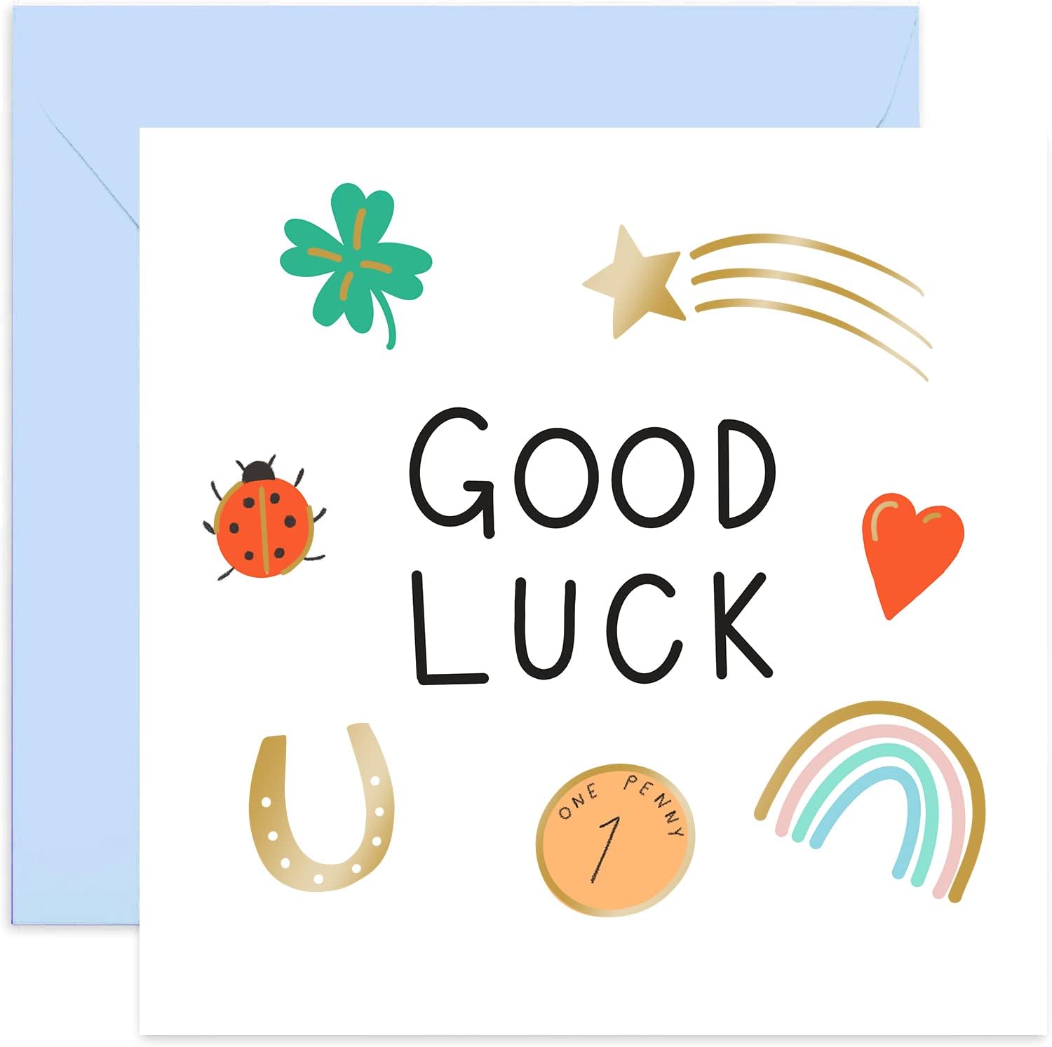 Amazon.com : Old English Co. Good Luck Symbols Card - Fun Cute ...