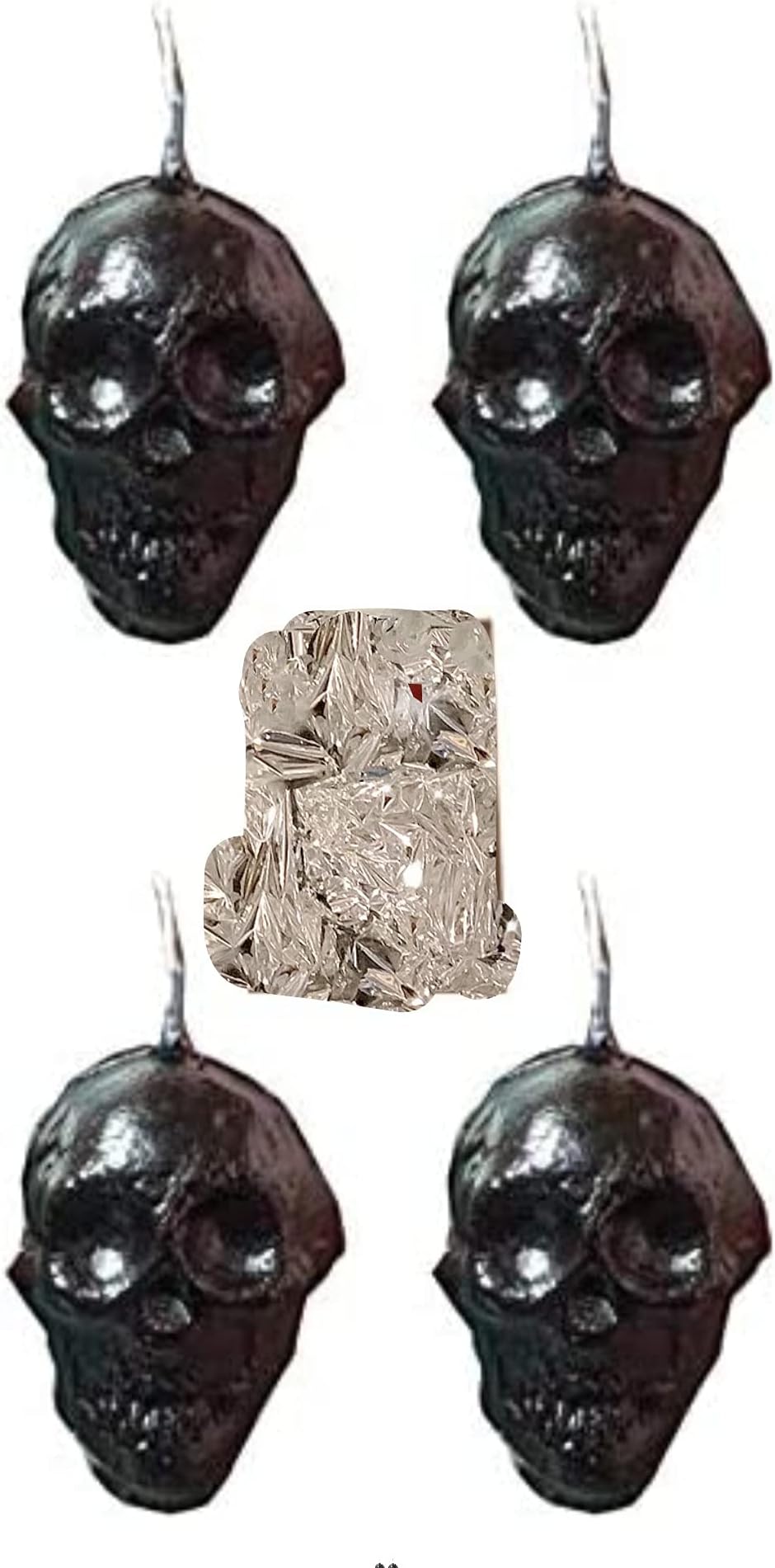 Phobis Black Skull Candle for Spell, Wicca and Healing (Pack of 4) (2 ...