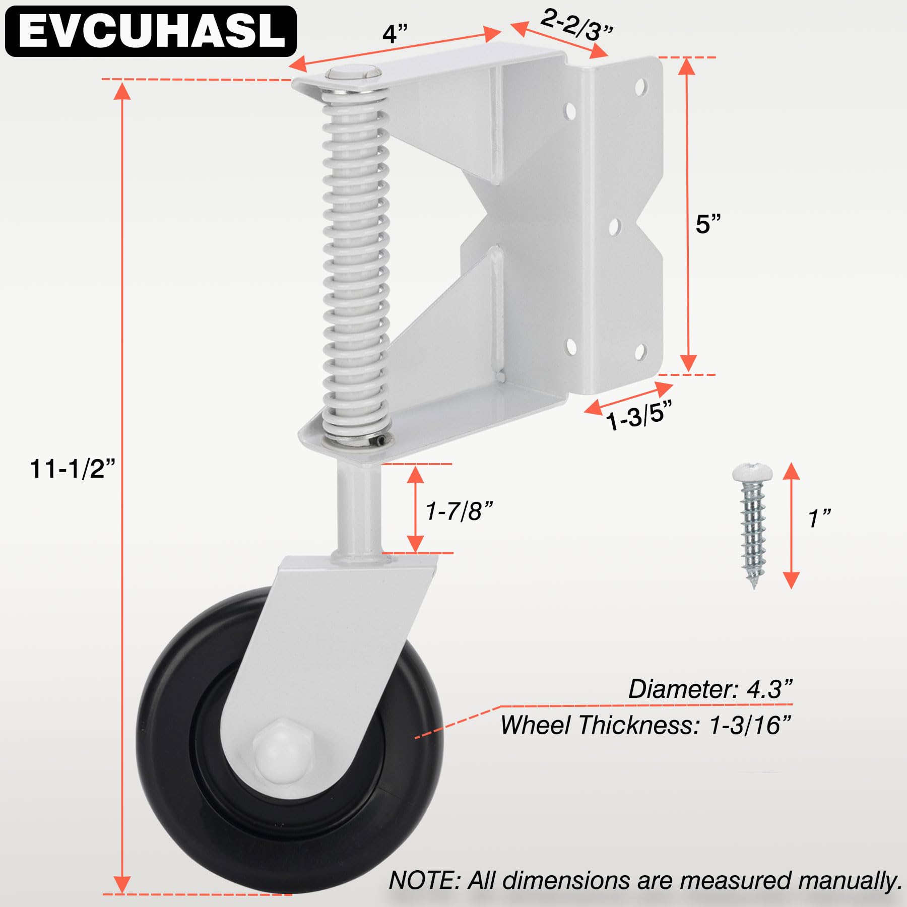 Snapklik.com : Gate Wheel, Spring Loaded Gate Caster, Heavy Duty Wooden ...