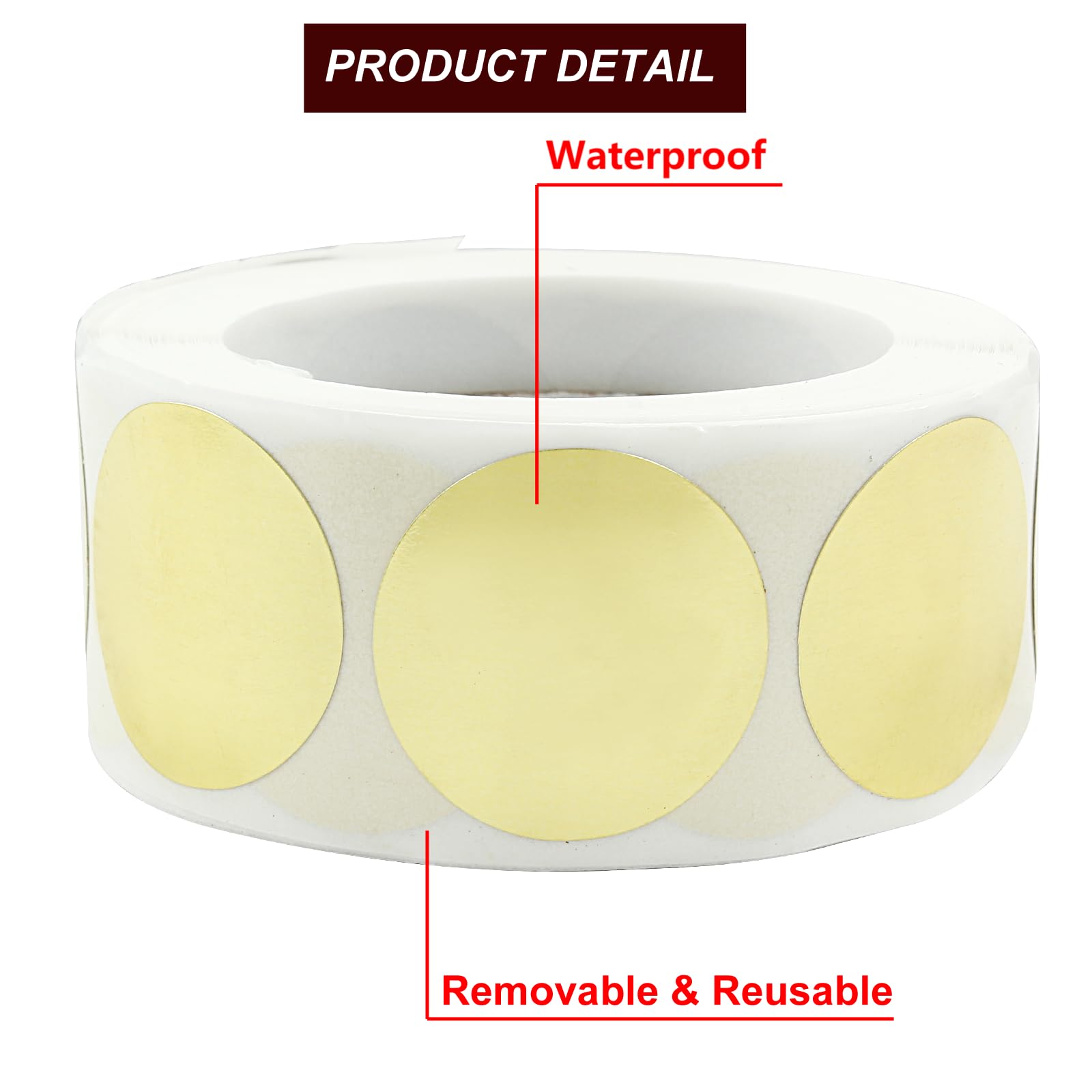 Snapklik.com : LifCratms 1 Inch Gold Code Dot Stickers, Color Coding ...