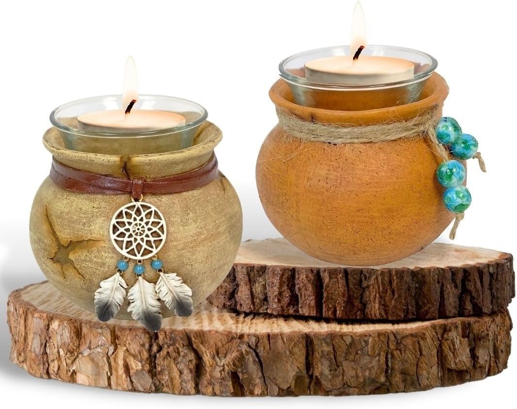 Amazon.com: Votive Candle Holder in Southwest Native American Resin Jar ...