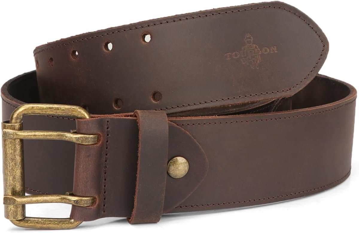 Rolson 68585 50 mm Top Grain Double Pin Leather Belt : Amazon.co.uk ...