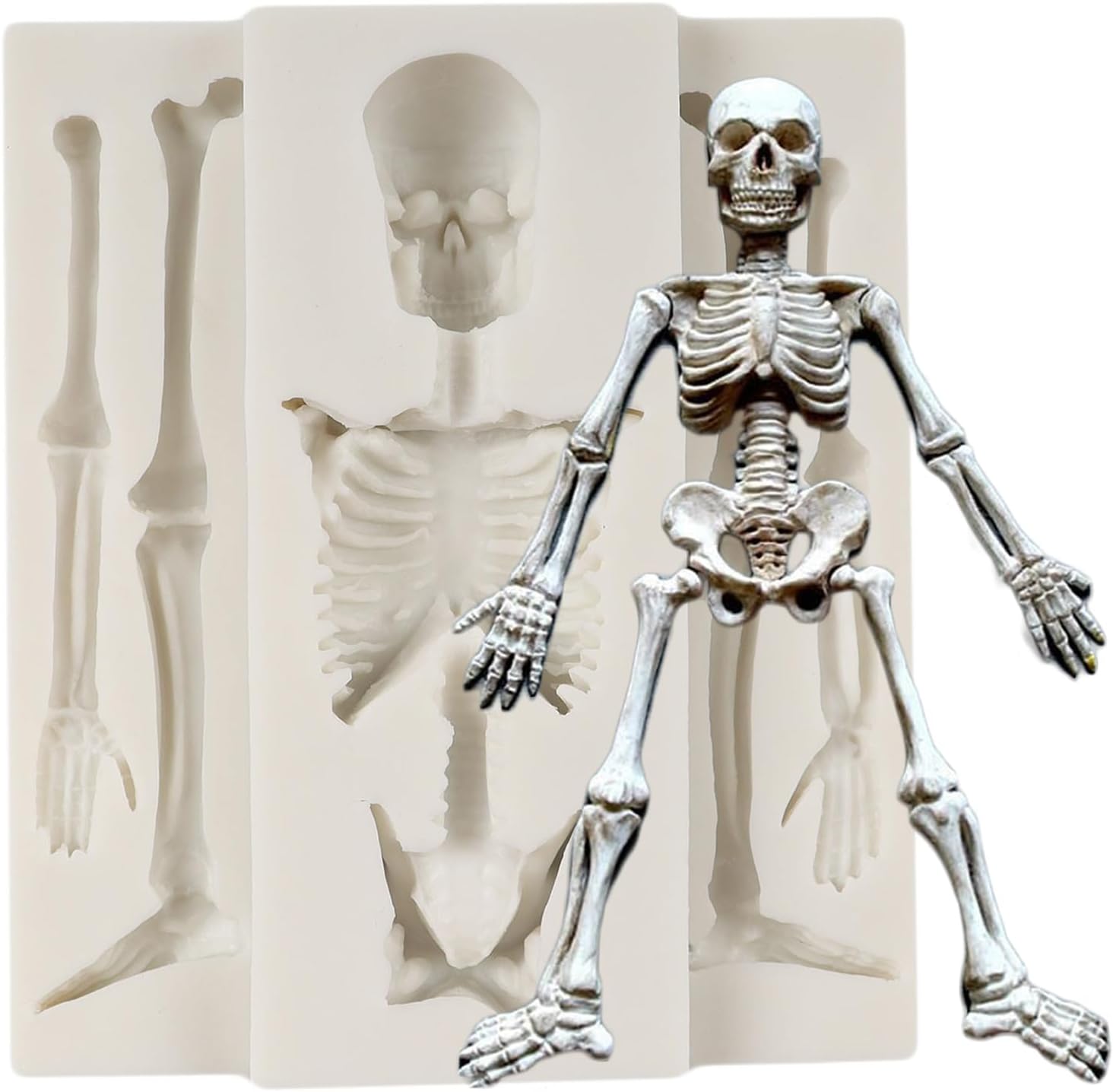 Amazon.com: QDMOLDS Skull Skeleton Fondant Mold Skull Silicone Molds ...