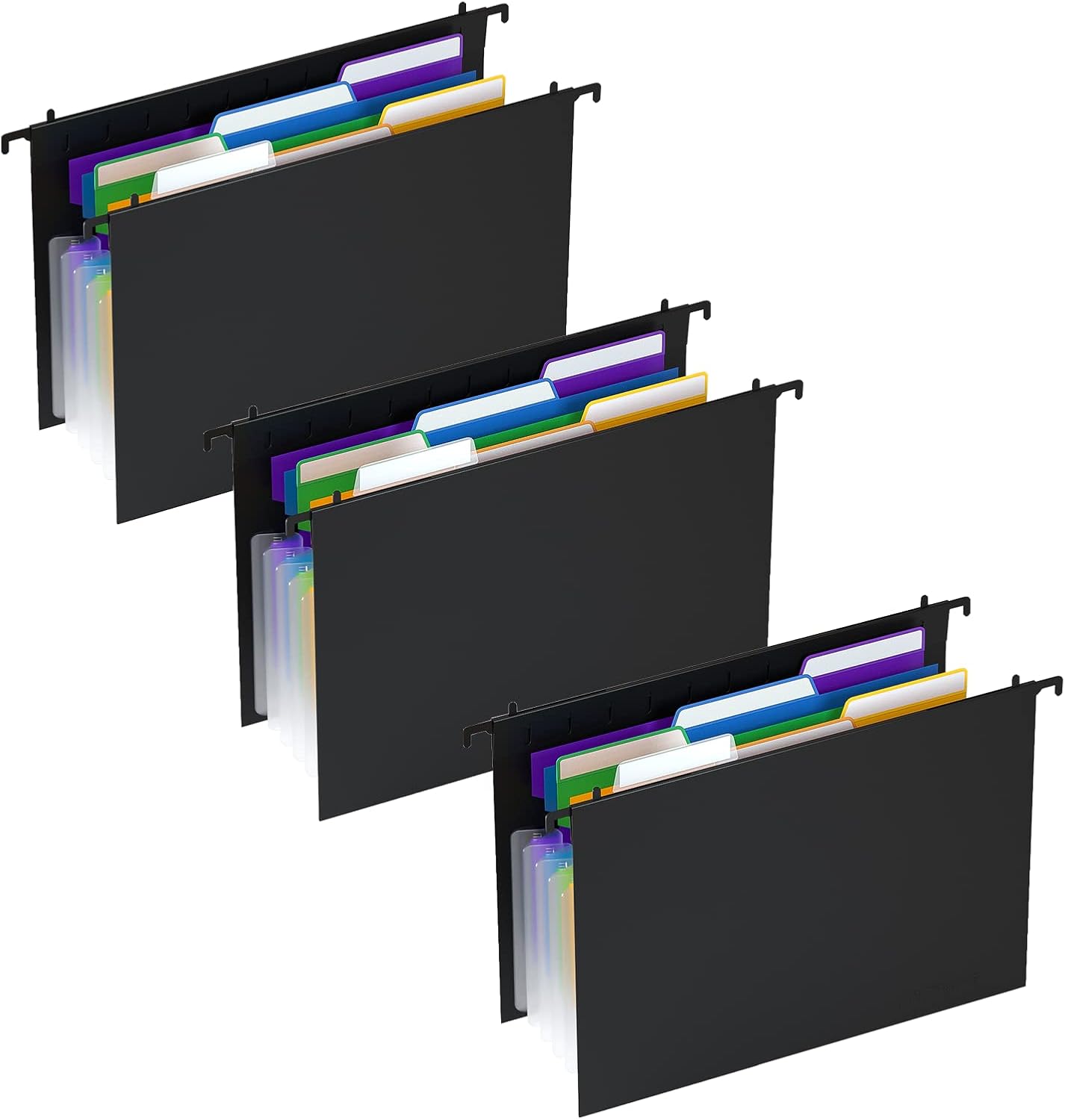 Amazon.com : Heltrappe Plastic Expanding Hanging File Folders for ...